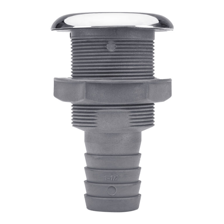 Nylon Thru-Hull Transom Scupper with Stainless Steel Trim – White Water ...